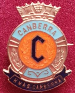 RAN – HMAS Canberra lapel badge – Welcome to Australian Militaria Sales