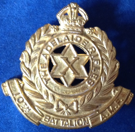 10th Battalion (The Adelaide Rifles) – Brass hat badge (1948-53 ...
